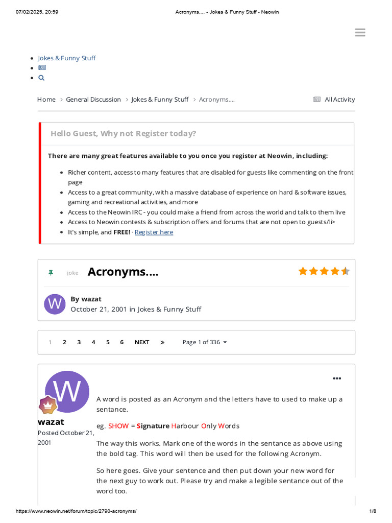 Acronyms.... - Jokes & Funny Stuff - Neowin | PDF