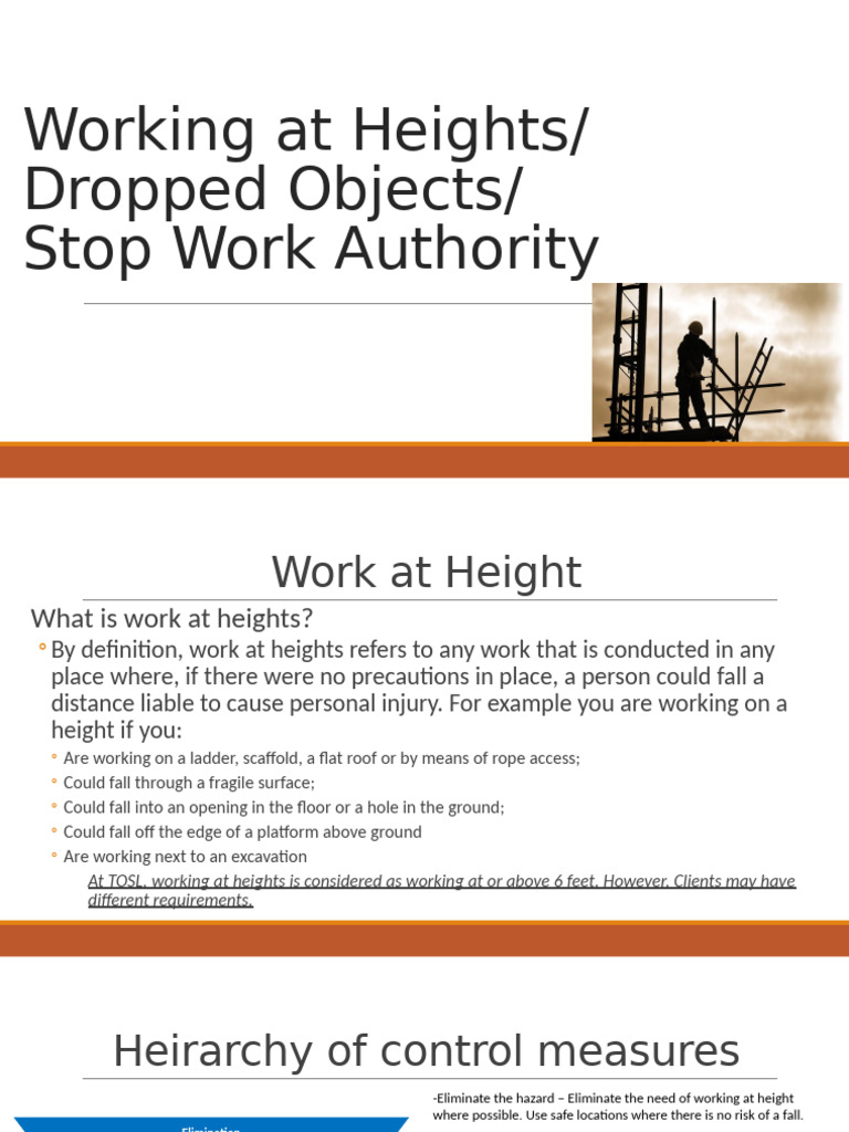 Working at Heights Dropped Objects MassyW | PDF | Scaffolding | Safety