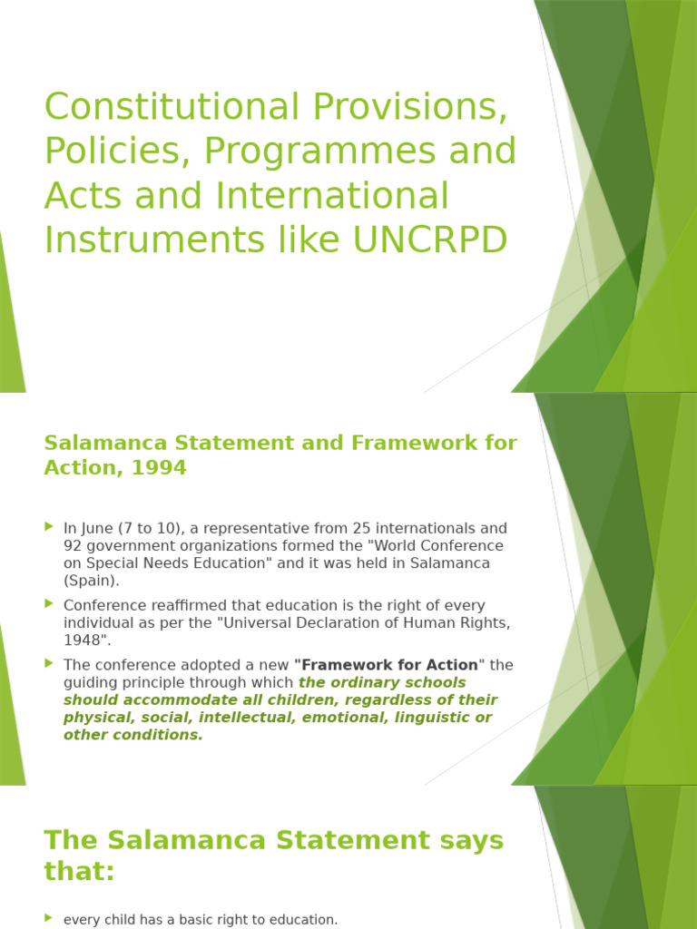 Unit 2.5 - Constitutional Provisions, Provisions, Policies, Programmes and Acts and ...