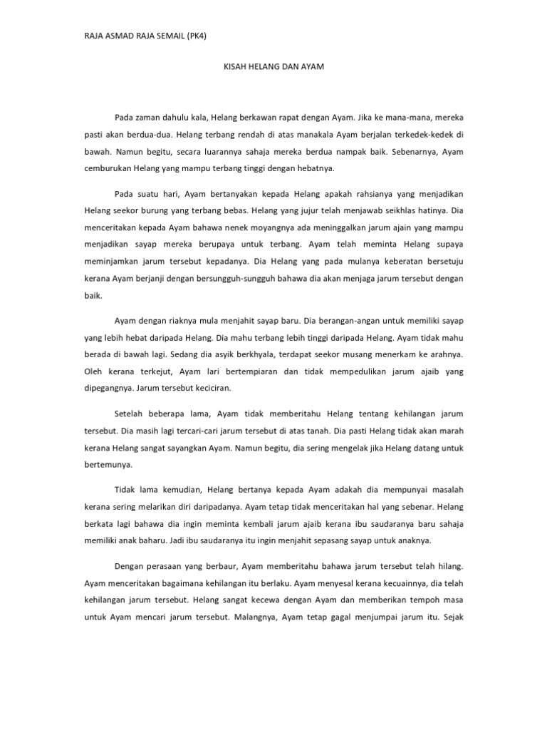 Kisah Helang Dan Ayam | PDF