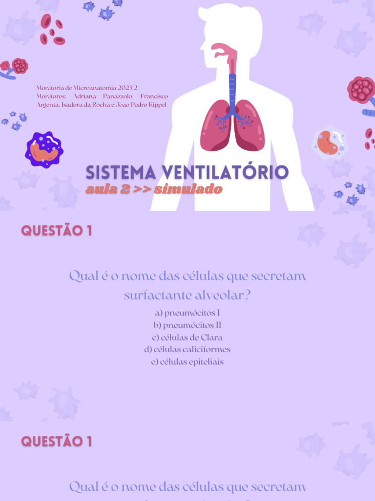 A2. Sistema Ventilatório - Simulado | PDF | Epitélio | Sistema respiratório