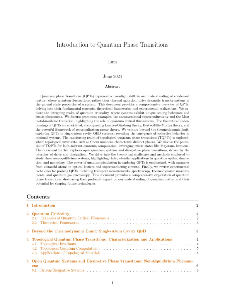 Quantum Phase Transitions Guide | PDF | Condensed Matter Physics | Physics