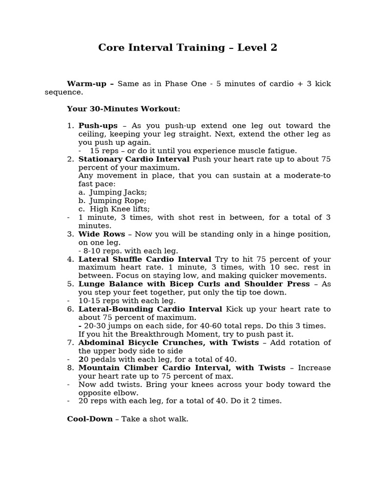 Core Interval Training | PDF