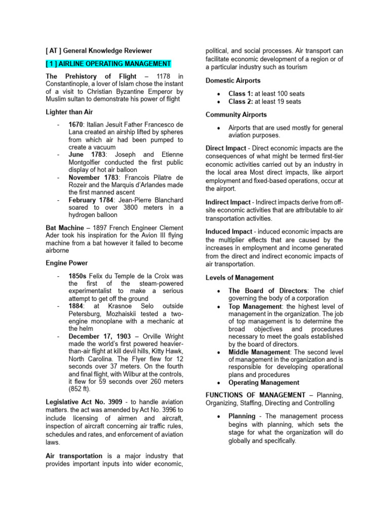 at General Knowledge Reviewer (1) | PDF | Aviation