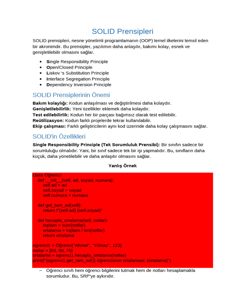 Python SOLID Turkce | PDF