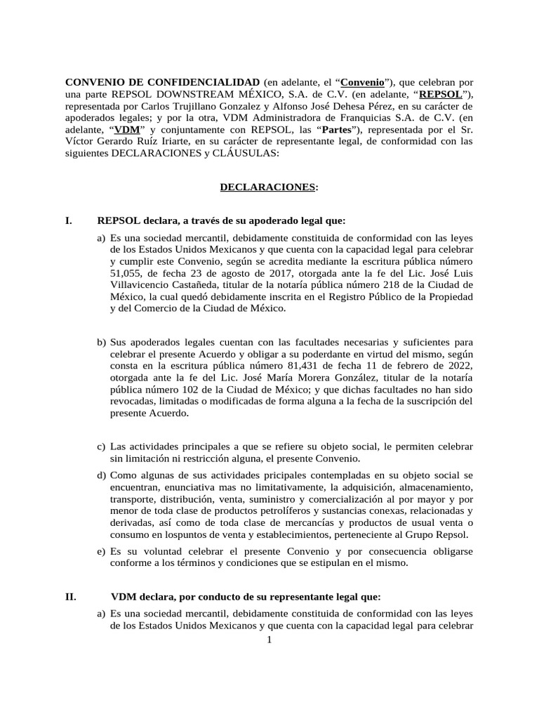Modelo Nda | PDF | Tratado | Información