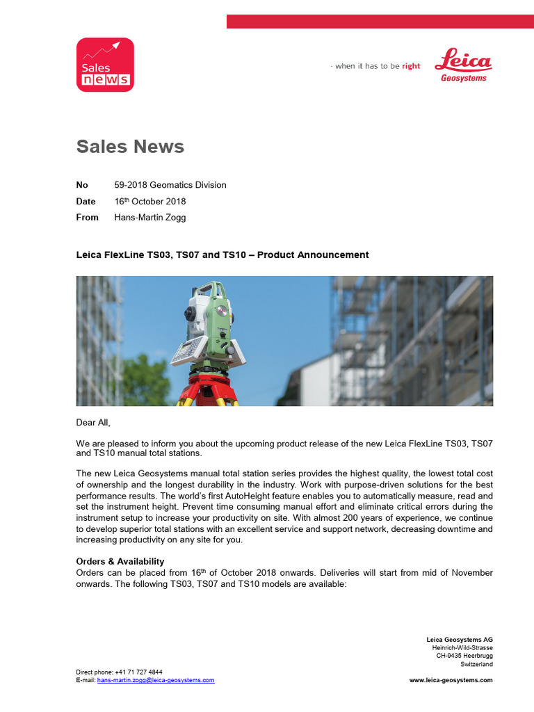 Leica FlexLine TS03, TS07, TS10 Launch | PDF | Computing