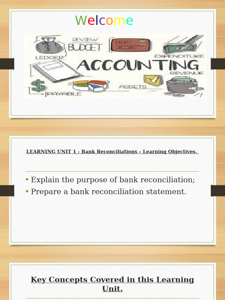 Accounting Slides - Bank Reconciliation - Learning Unit 1.1 | PDF ...