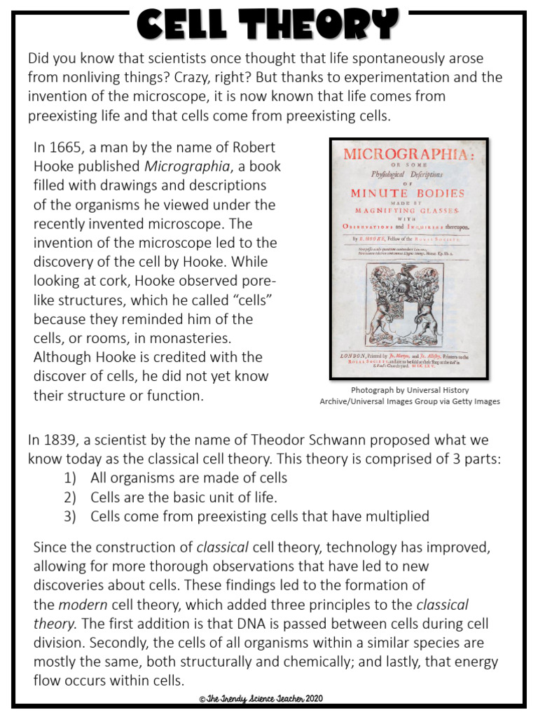 Micrographia: Like Structures, Which He Called "Cells" | PDF | Cell ...