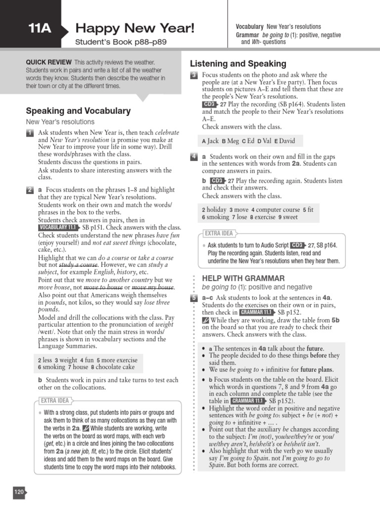 New Year’s Resolutions and Future Plans | PDF | Question | Vocabulary