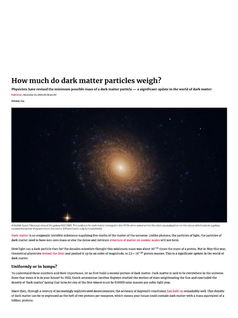 How much do dark matter particles weigh | PDF