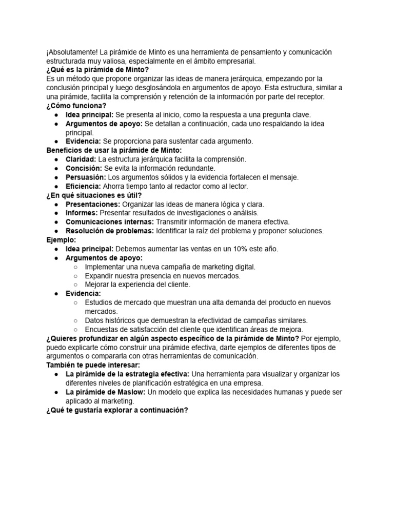 La Pirámide de Minto | PDF