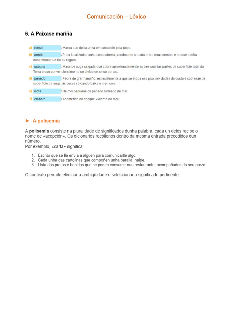 Comunicación - Léxico | PDF