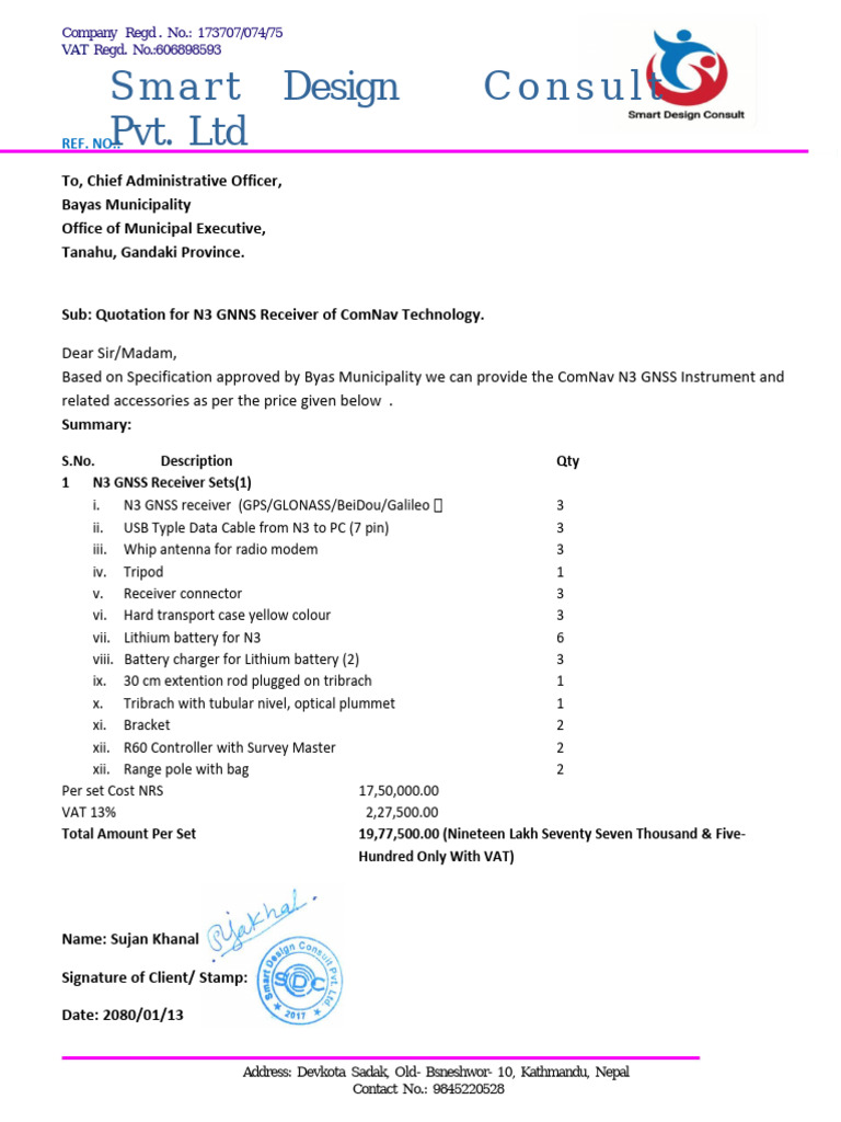 SMART Quatition Doc For Byas Mun. | PDF