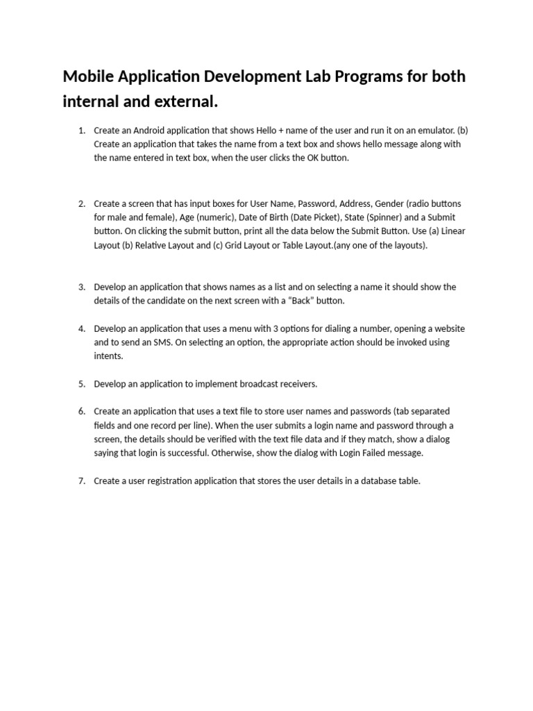 mad lab programs | PDF