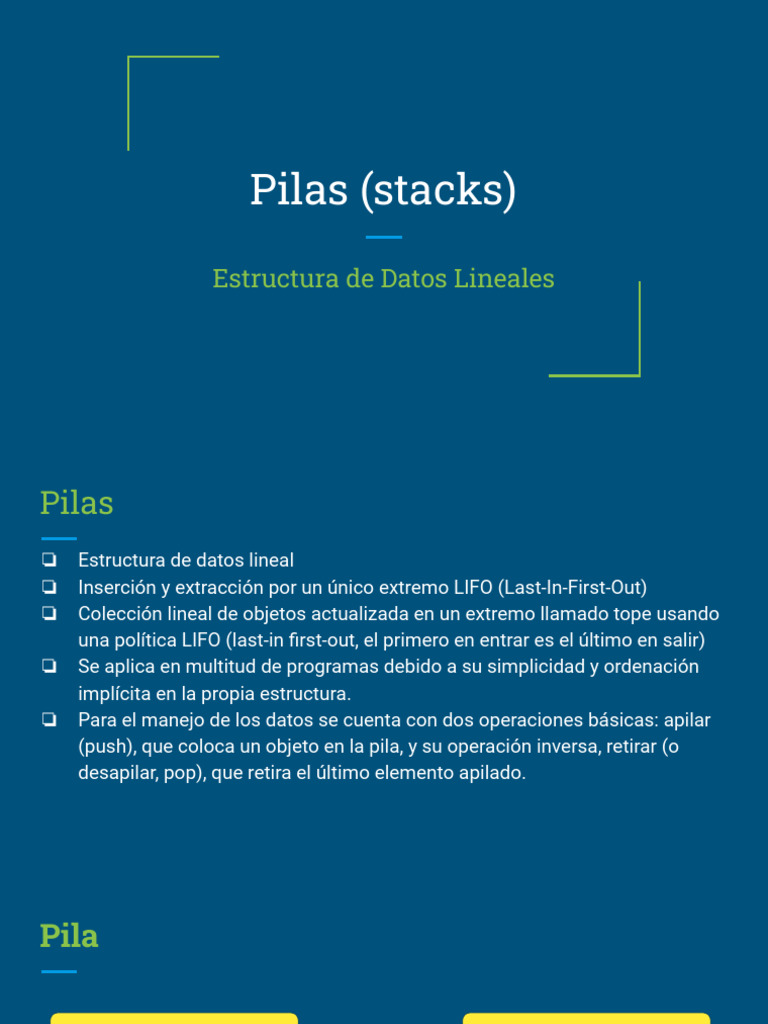 Unidad IV. Estructuras de Datos Lineales-1 | PDF