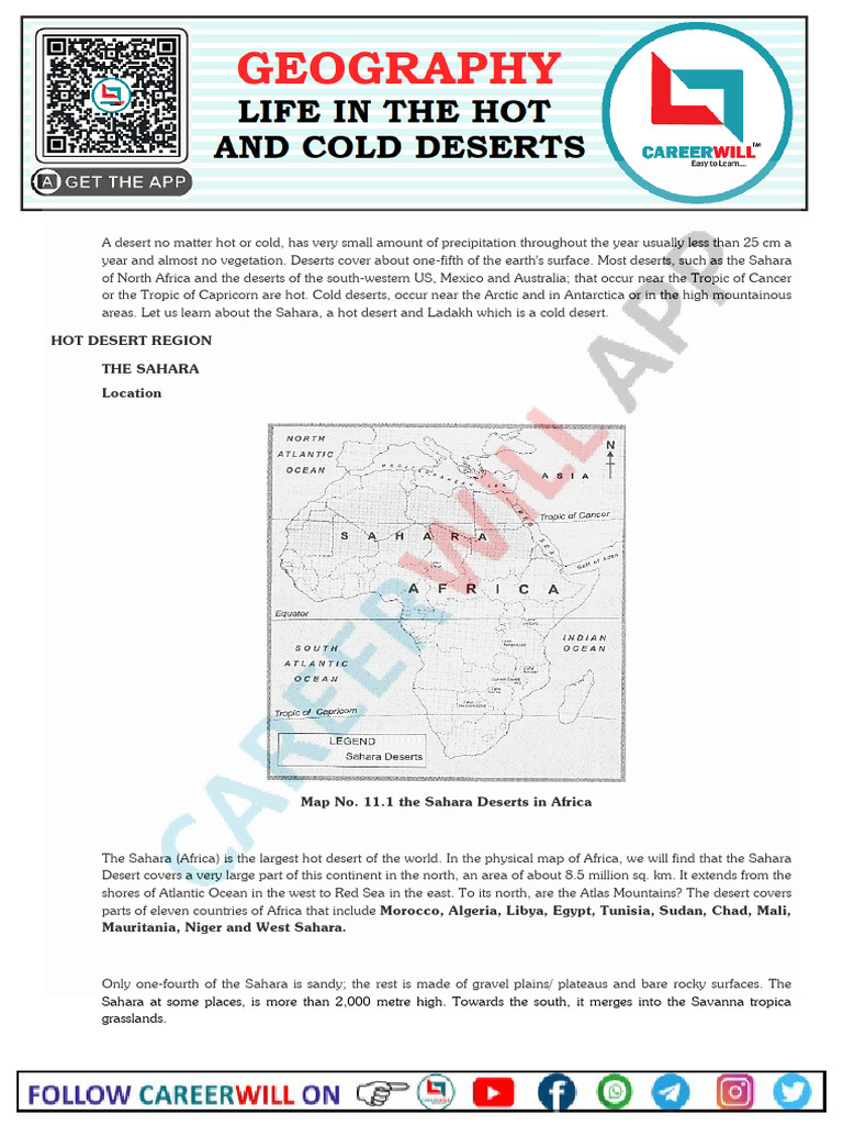 Life in The Hot and Cold Deserts - 370252 - Crwill | PDF | Sahara | Desert