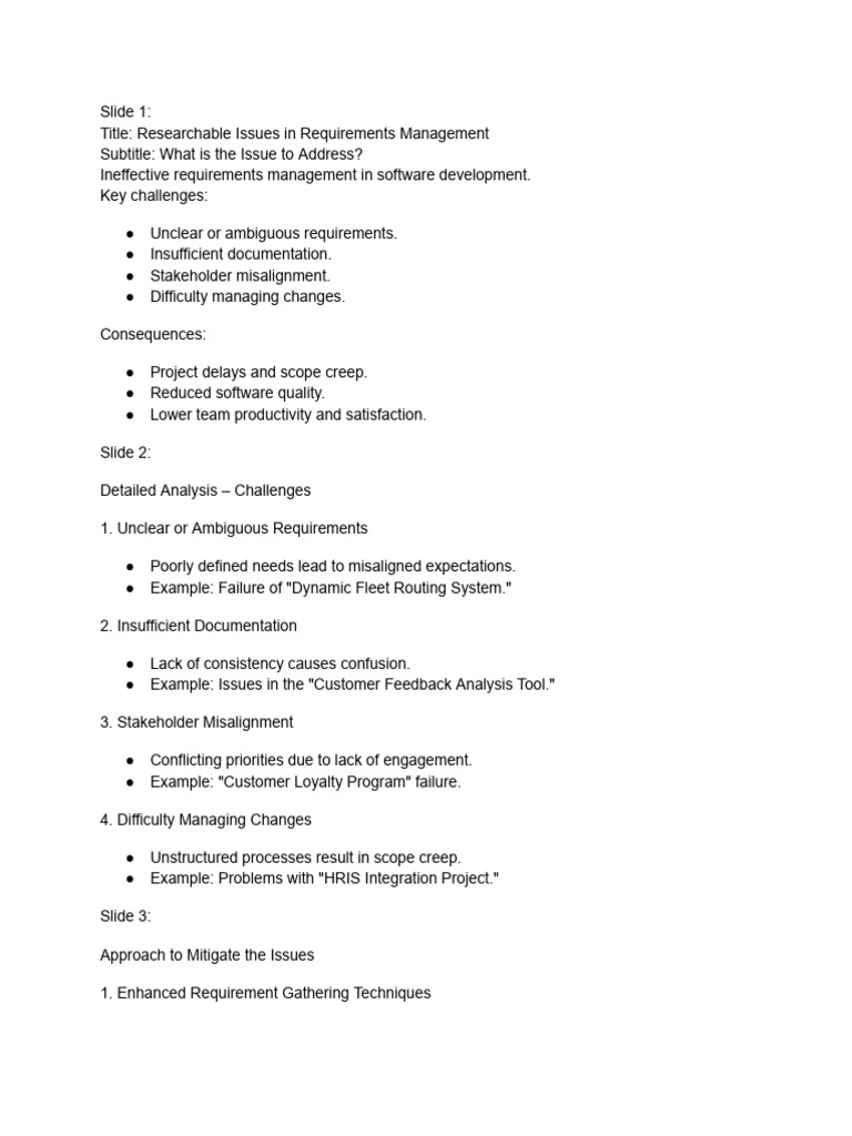 Researchable Issues in Requirements Management | PDF