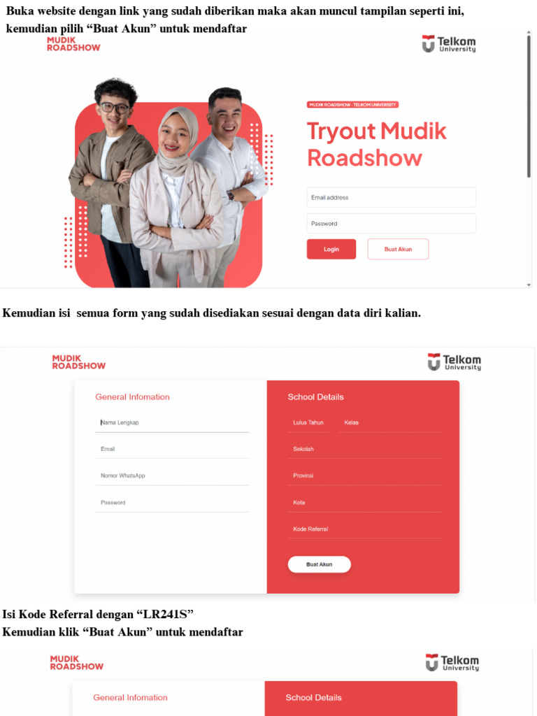 Tutorial Membuat Akun Tryout SMB Telyuu 2025 | PDF