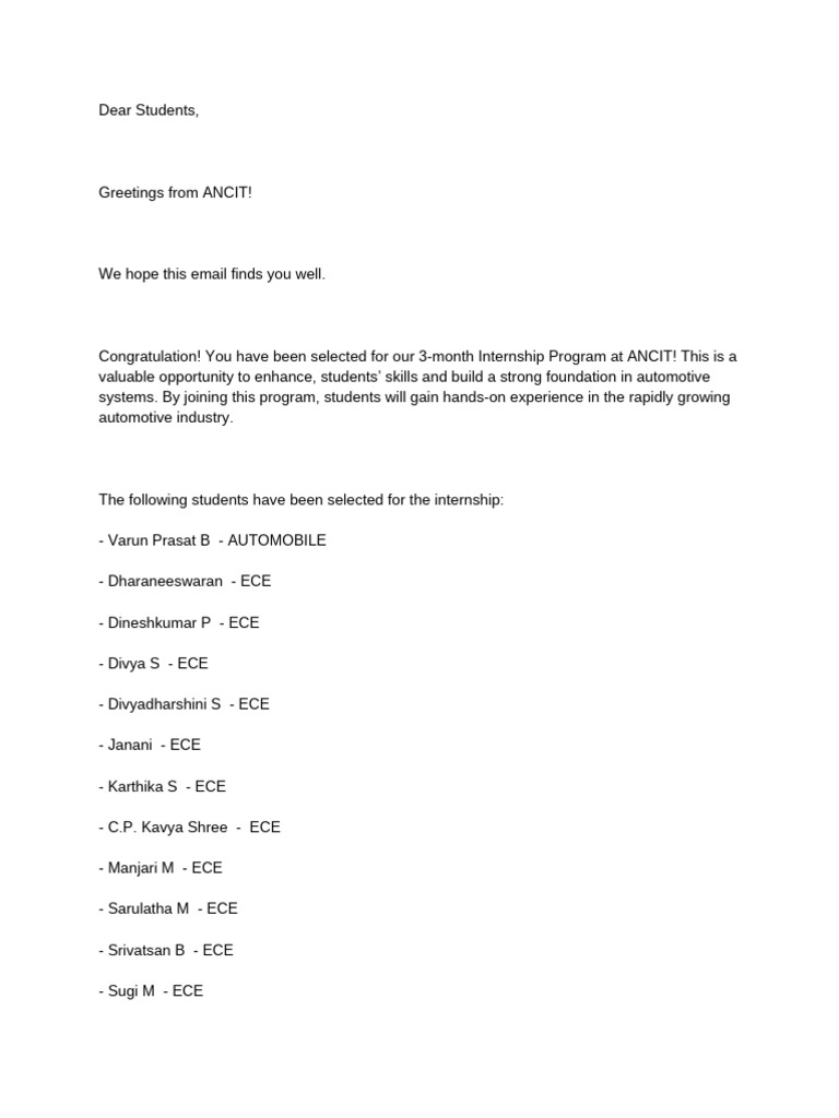 Ancit Internship | PDF