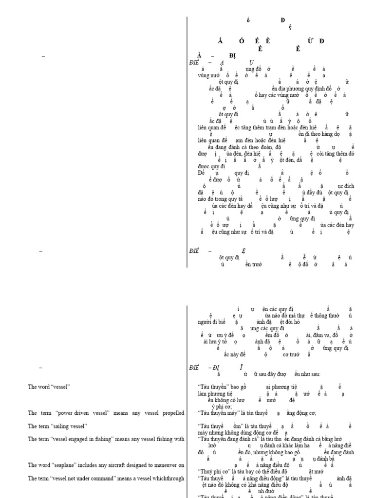 COLREG 72 English Vietnamese | PDF