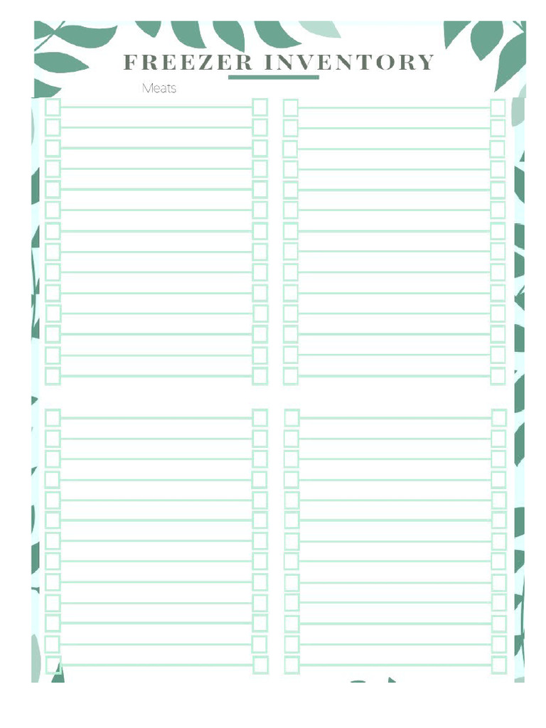 Freezer Inventory | PDF