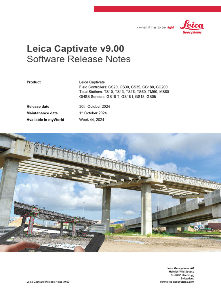 Leica Captivate v9 - 00 Release Notes - EN | PDF | Computer File | Usb ...