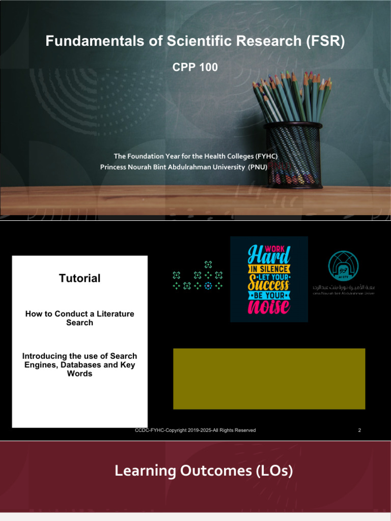 Tutorial - How To Conduct A Literature Search - Fundamentals of Scientific Research (FSR) - CPP ...