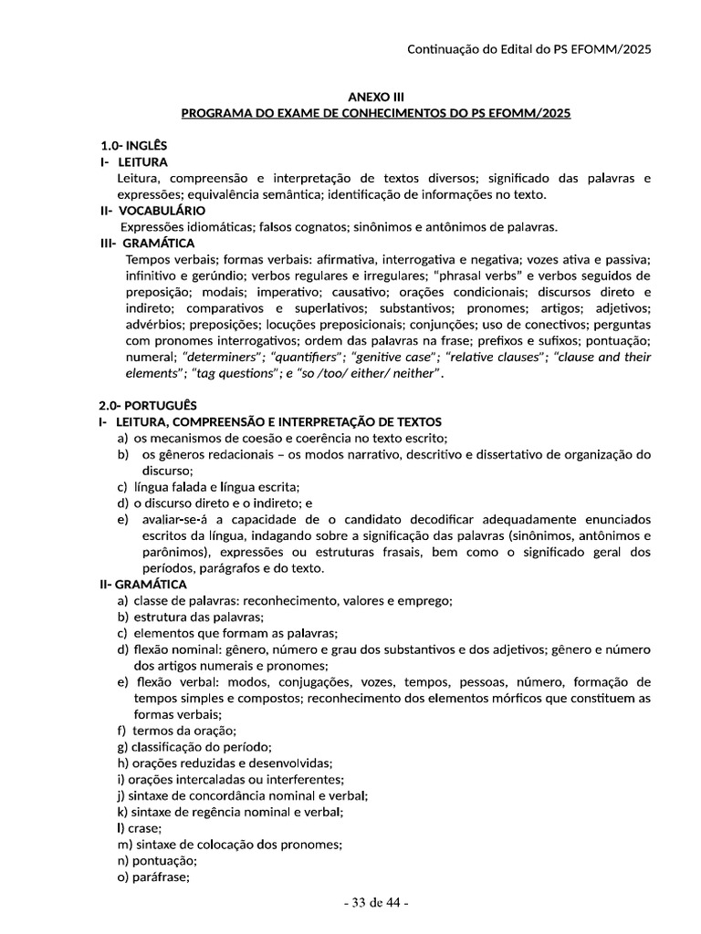 Assuntos Efomm | PDF