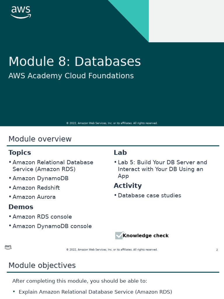 AcademyCloudFoundations Module 08 | PDF | Amazon Web Services | Computing