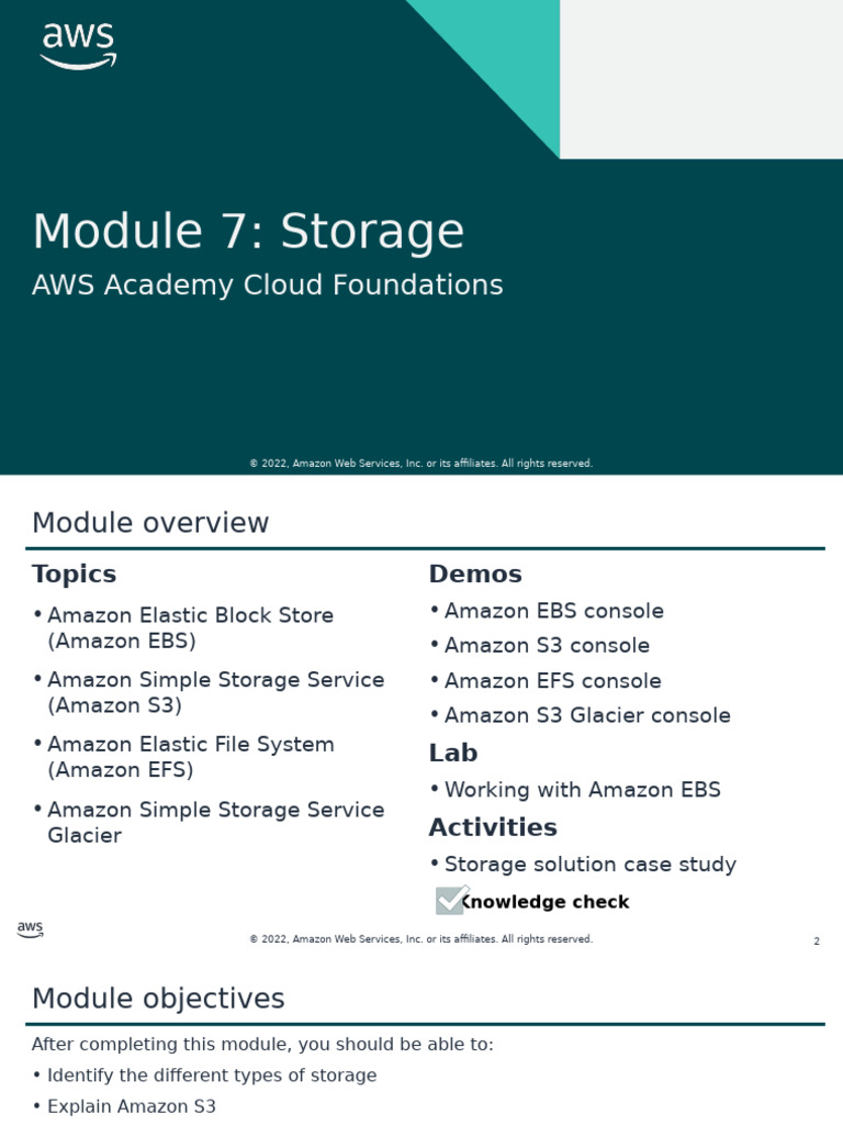 AcademyCloudFoundations Module 07 | PDF | Amazon Web Services | Computer Engineering