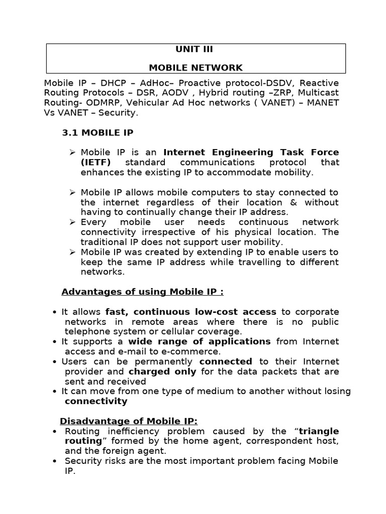 unit3 cs8601 | PDF | Wireless Ad Hoc Network | Routing