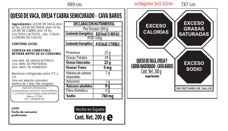 QUESO DE VACA, OVEJA Y CABRA MADURADO - CAVA BARUS 200g 1 | PDF