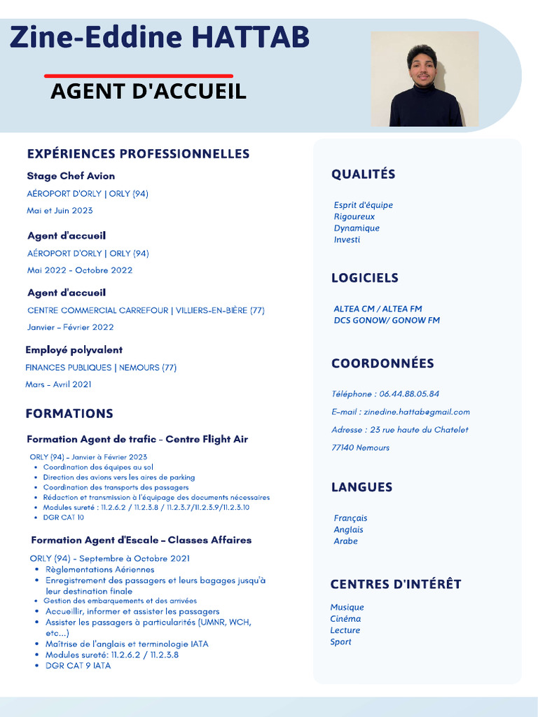 Cv Agent d 'Accueil | PDF