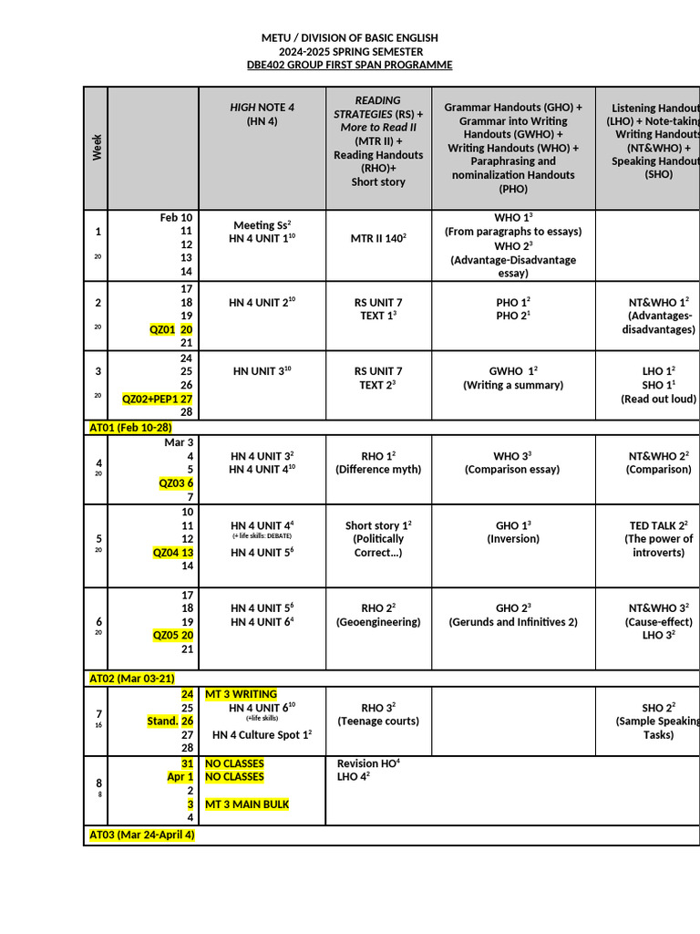 2024-25 402 Span 1 Program | PDF | Language Families | Morphology