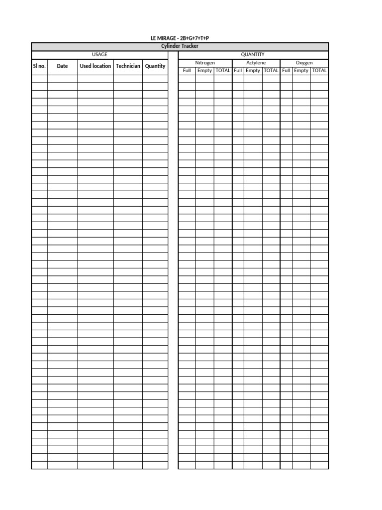 Cylinder Usage Tracker | PDF
