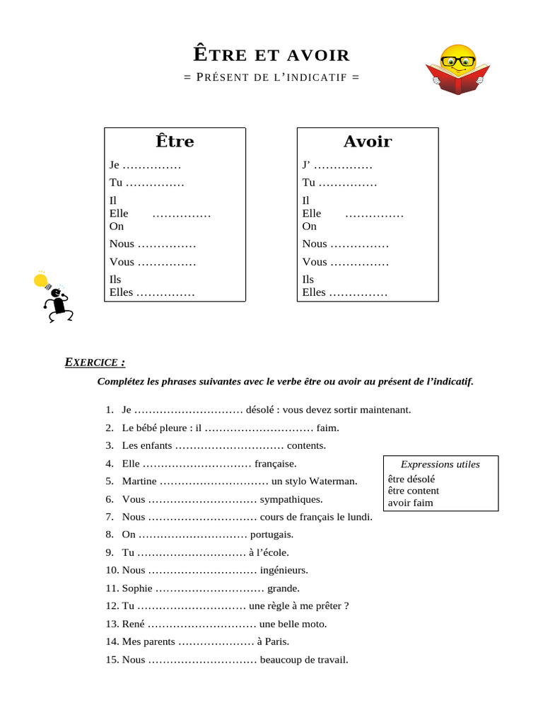 Exercices sur Être et Avoir au Présent | PDF