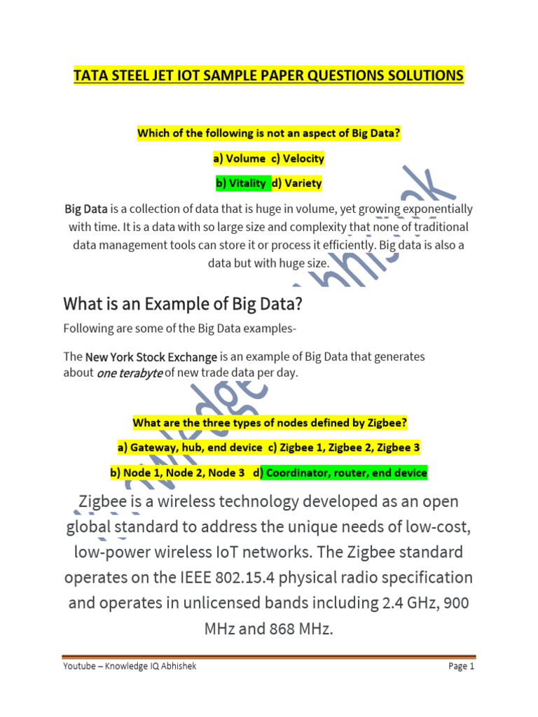 Tata Steel Iot Sample Paper Questions Solutions | PDF | Machine Learning | Strategic Management