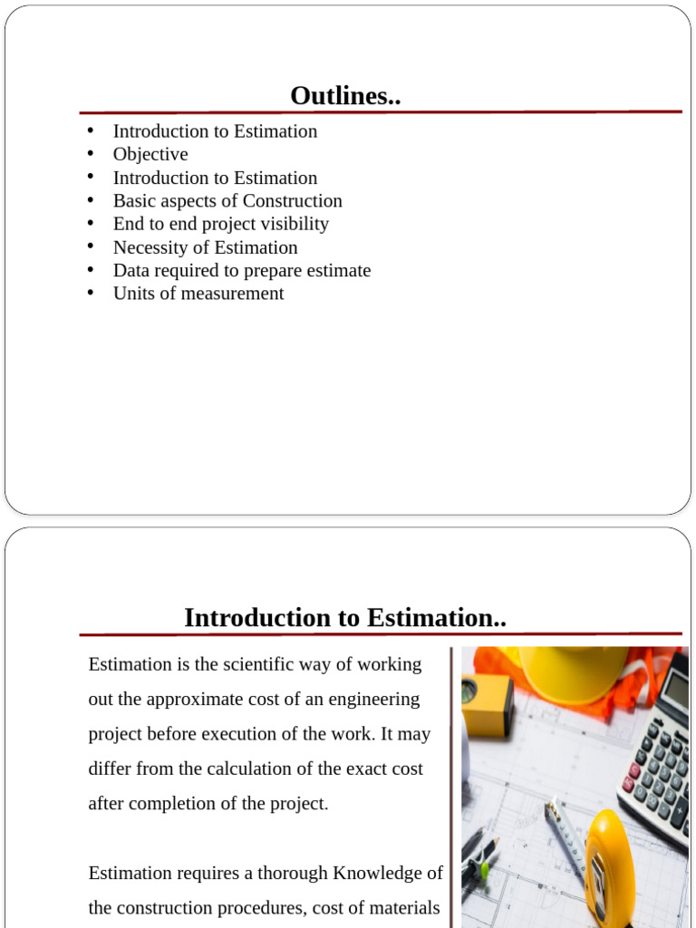 Construction Estimation Basics Guide | PDF
