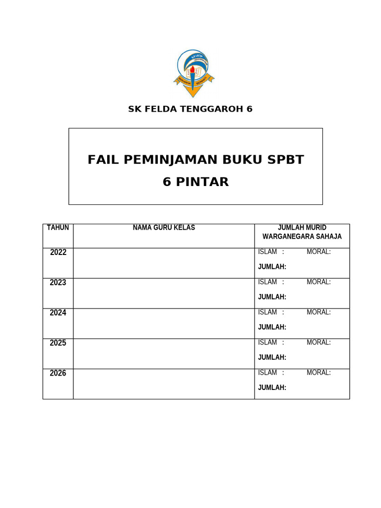0 A.muka Depan Fail SPBT | PDF