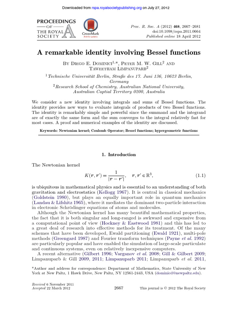 159 Bessel | PDF | Classical Mechanics | Mathematical Analysis
