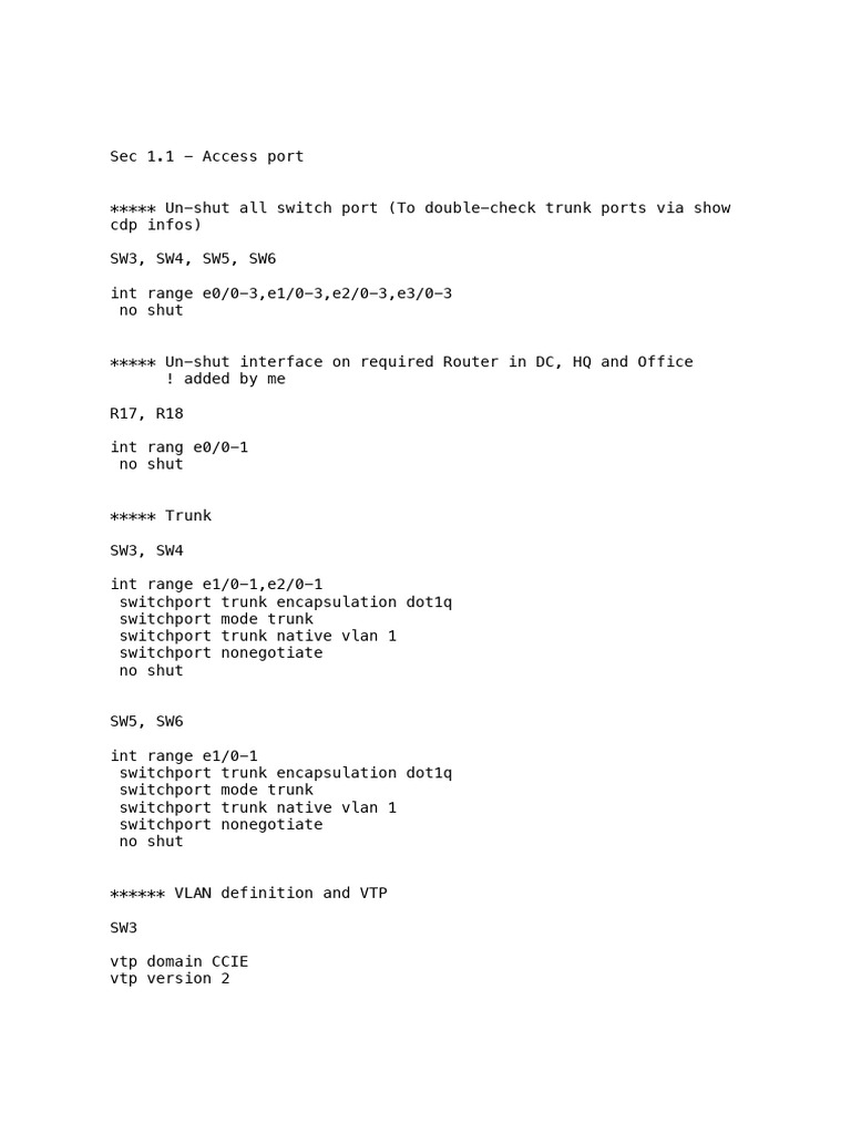 Network Configuration Guide: VLANs & Routing | PDF | Router (Computing ...