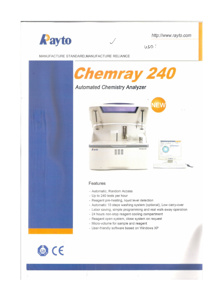 Chemray 240 Biochemistry Analyzer | PDF