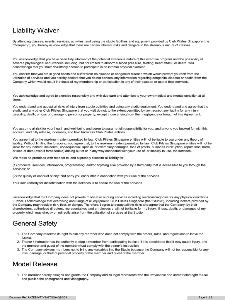 Liability Waiver Agreement | PDF | Legal Liability | Indemnity