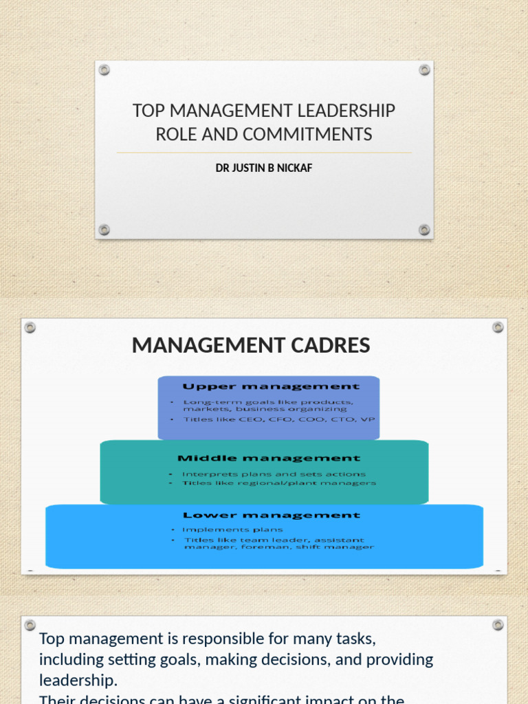 Leadership and Commitment C Way Top Management | PDF | Regulatory ...