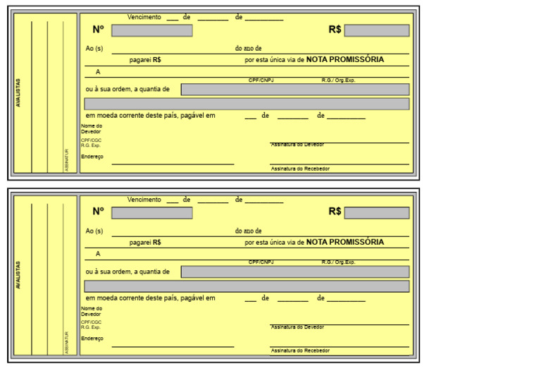 Nota Promissoria Editavel | PDF