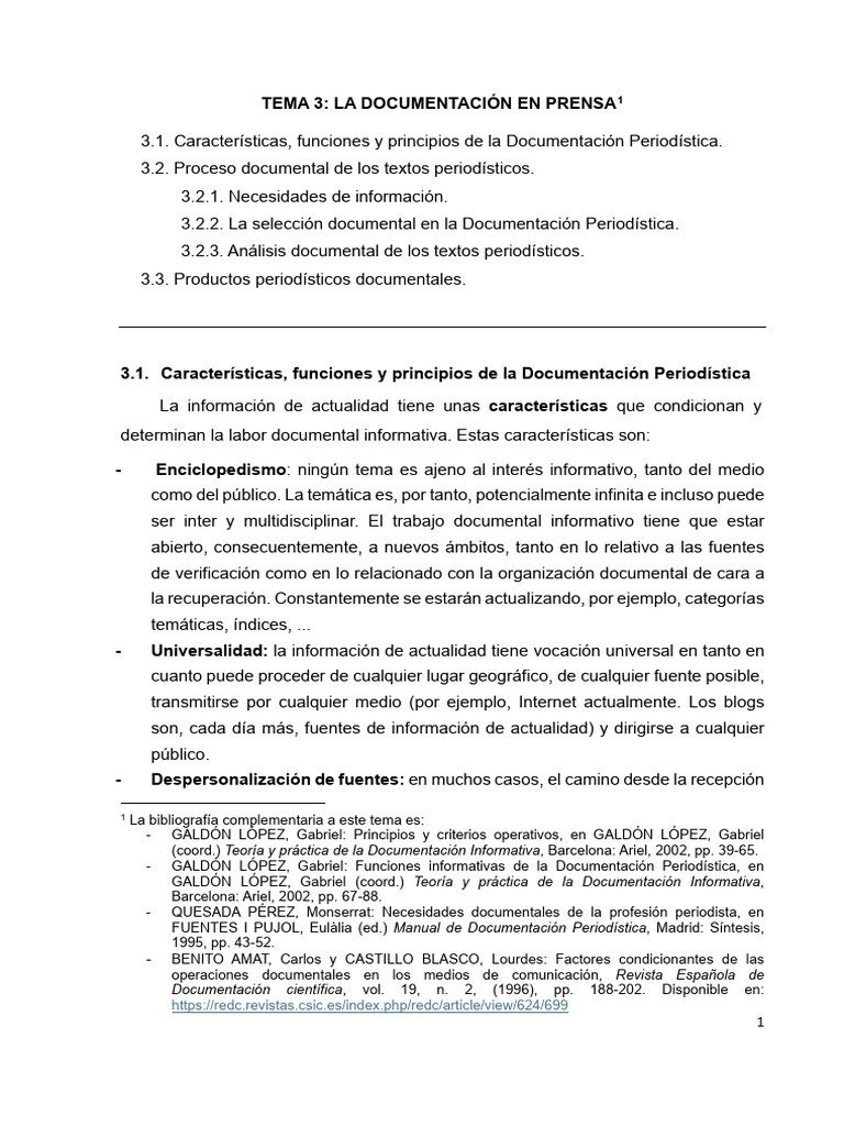 Documentación Periodística: Claves | PDF | Información | Documento
