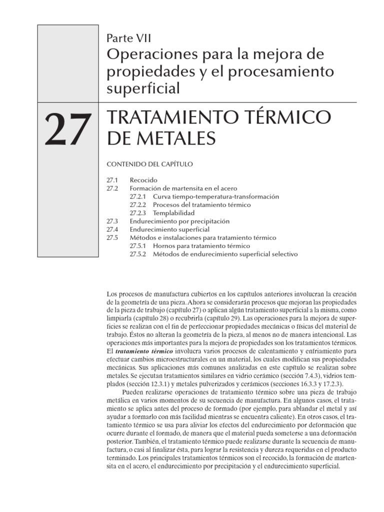 Tratamiento Térmico de Metales | PDF | Tratamiento a base de calor | Acero