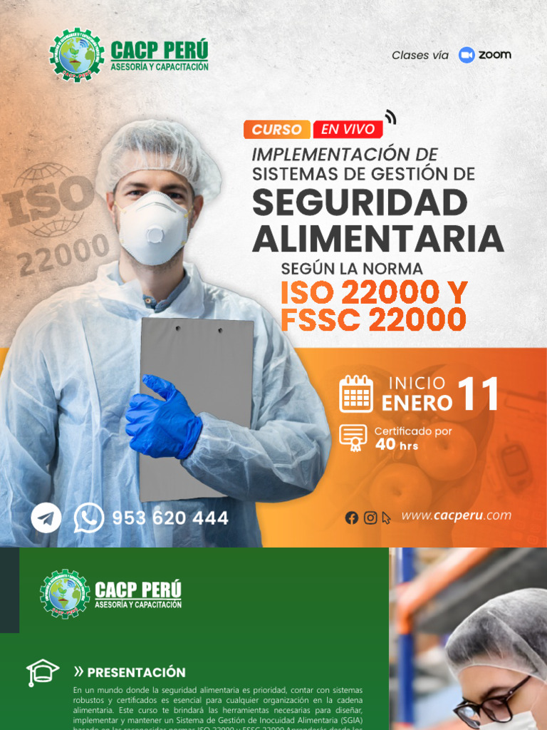 Implementación de Sistemas de Gestión de Seguridad Iso 22000 y FSSC 22000. 2024 - 2 | PDF ...
