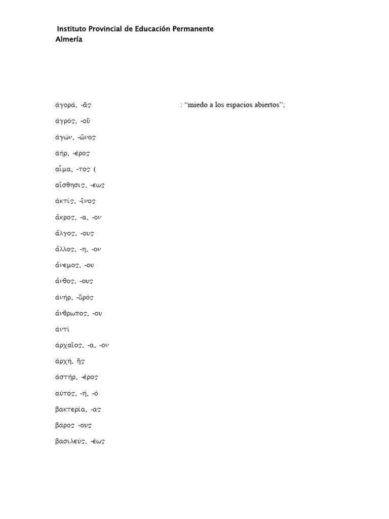 ETIMOLOGIA Griego | PDF